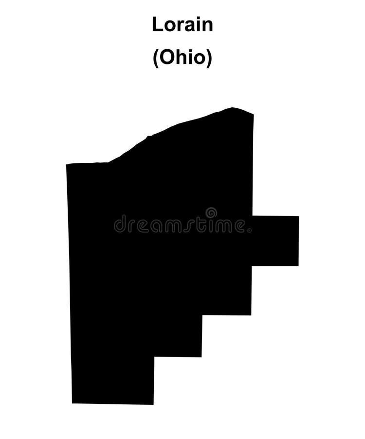 Lorain outline map stock vector. Illustration of contour - 361750356