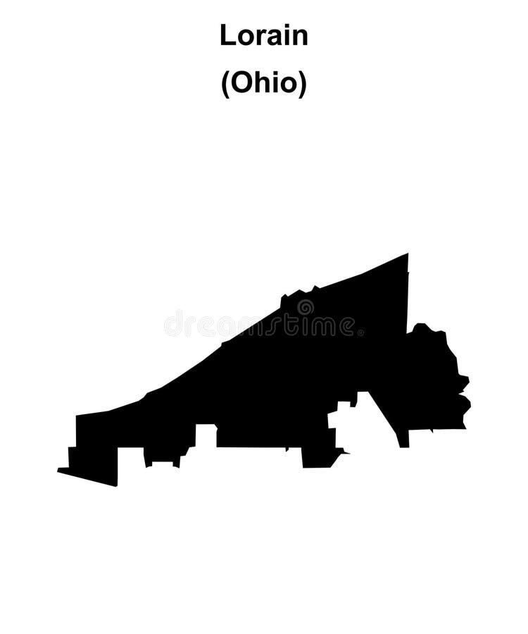 Lorain outline map stock vector. Illustration of ohio - 357492522
