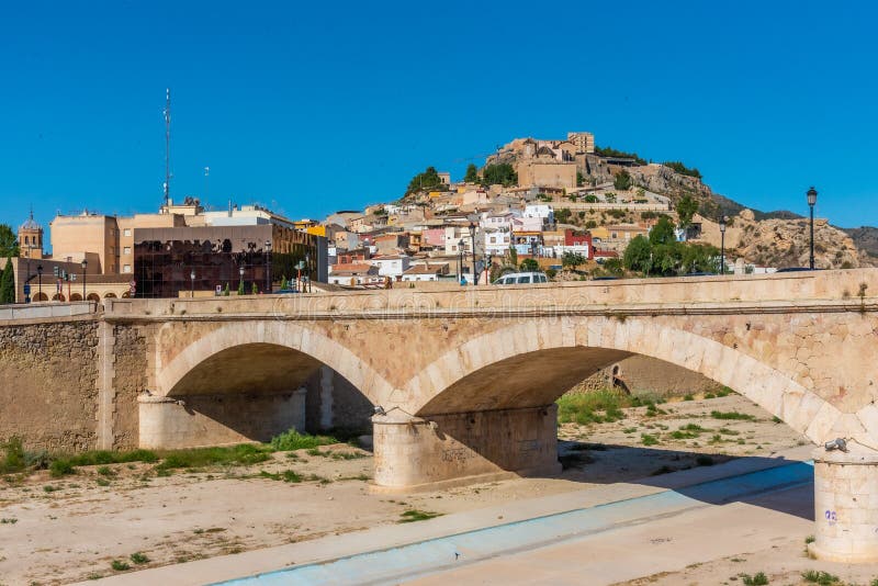 Lorca Castle Viewed from Behind Guadalentin River, Spain Stock Photo ...