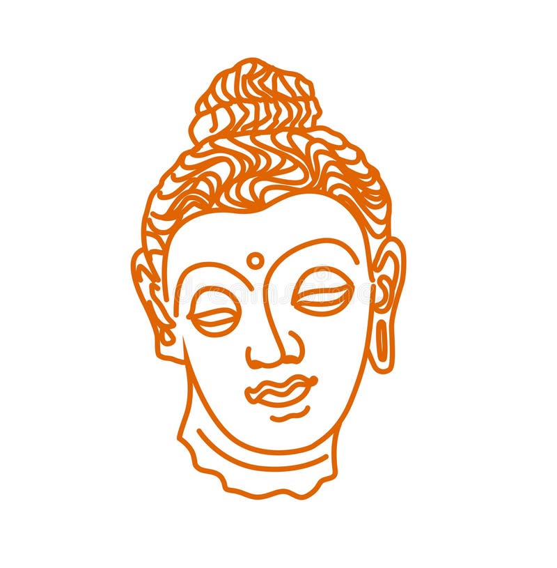The Lord Buddha Face Illustration with Line Work Stock Vector ...