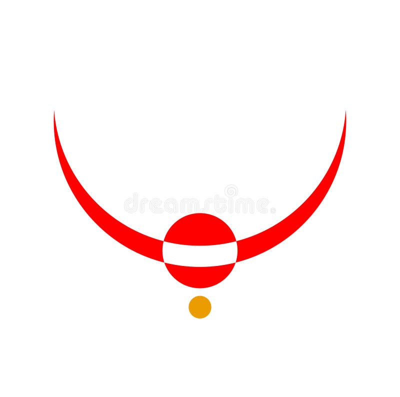 Lord Durga S Half Moon Tilak Icon. Red Kumkum Half Moon Stock Vector ...