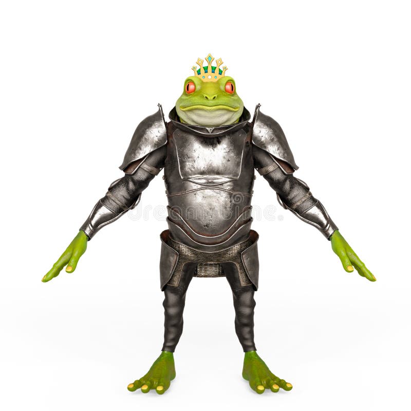 Lord Frog is Standing Up in White Background Stock Illustration ...