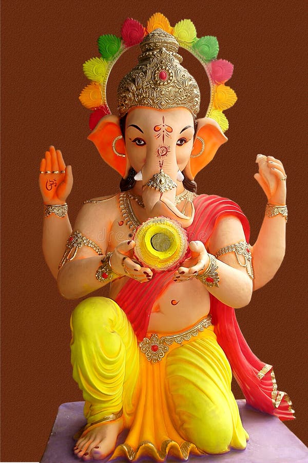 Lord Ganesha with kalash stock photo. Image of blessing - 6662940