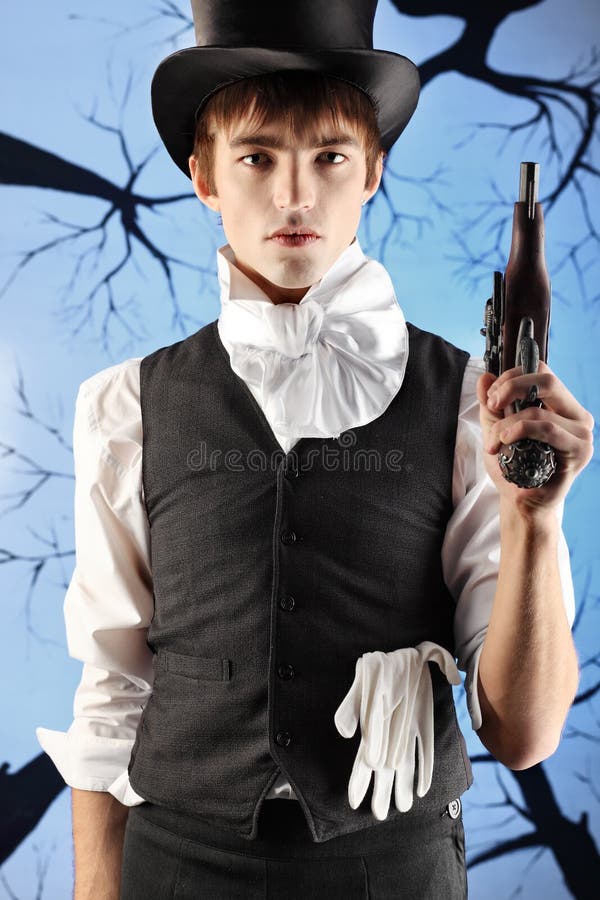 Lord with a gun stock image. Image of holiday, cosplay - 13755395