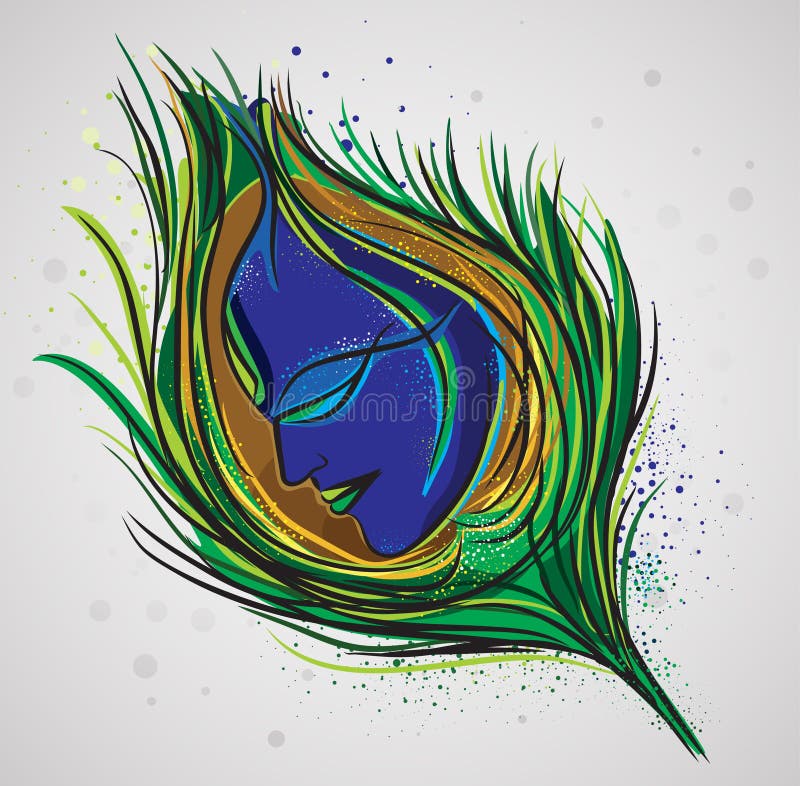 Lord Krishna Magical Feather. Stock Vector - Illustration of india ...