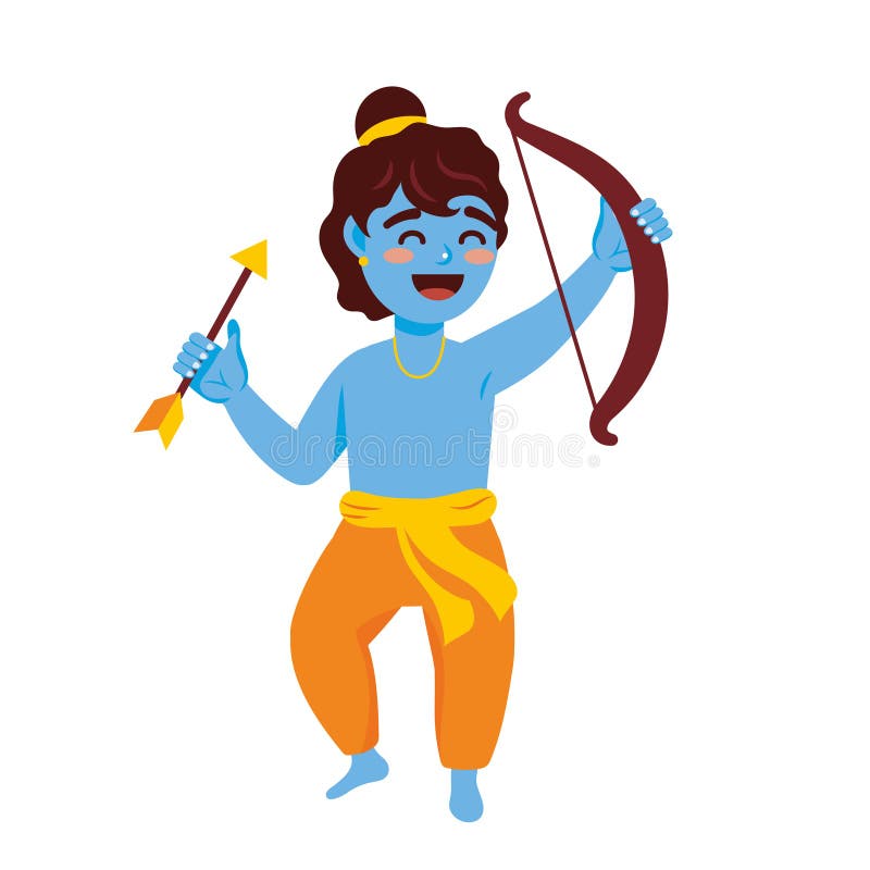 Lord Krishna Standing Character Stock Vector - Illustration of hinduism ...