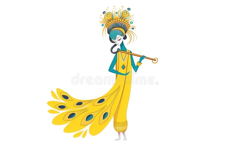 Lord Krishna Tocando La Flauta Con Sonido Dulce Sobre Fondo Blanco. Ai ... Lord Krishna Tocando La Flauta Con Sonido Dulce Sobre Fondo Blanco. Ai ...