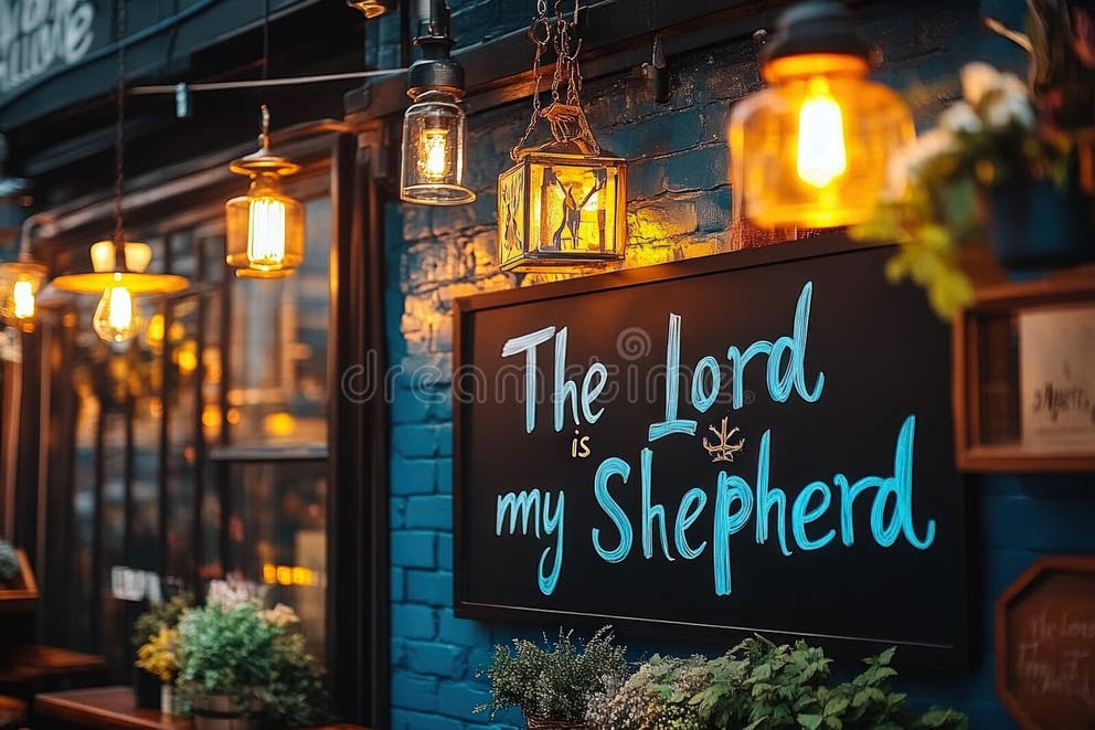 The Lord is My Shepherd Text Written on the Blackboard Stock Photo ...