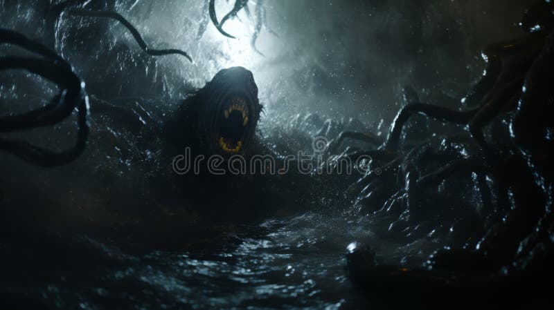 Leviathan: a Terrifying Apparition from Outer Space Stock Illustration ...