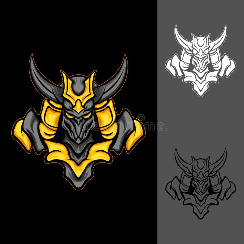 Gold Lord Samurai stock vector. Illustration of logos - 150800396