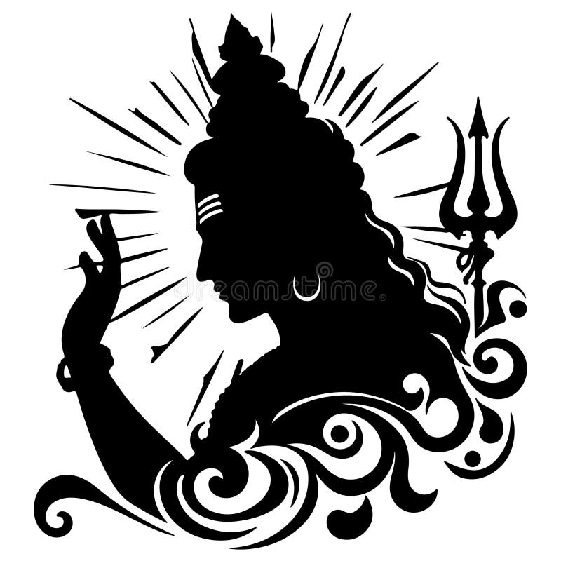 Lord Shiva Face Silhouette Vector Illustration Stock Vector ...