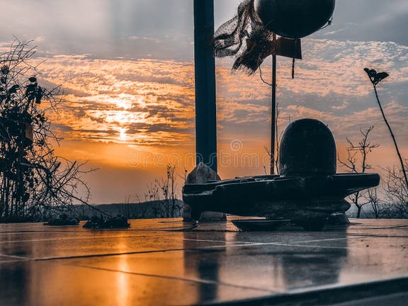 Lord Shiva image in sunset stock image. Image of dusk - 234844311