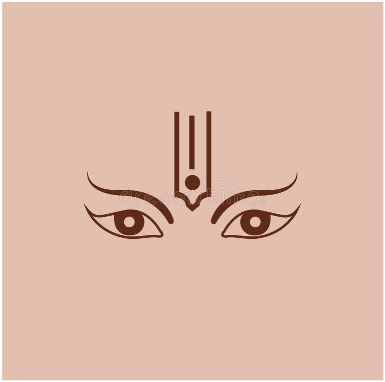 Lord Vishnu Tilak and Eyes Vector Icon Stock Vector - Illustration of ...