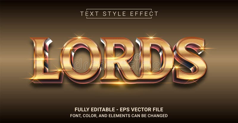 Lords Text Style Effect. Editable Graphic Text Template Stock Vector ...