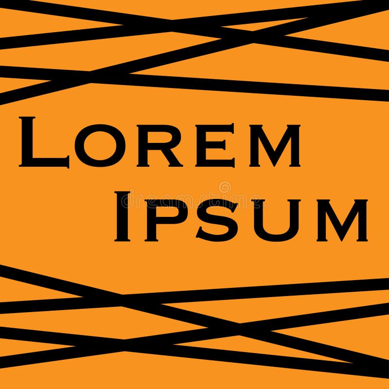 Lorem Ipsum with Black Stripes Orange Background Stock Vector ...