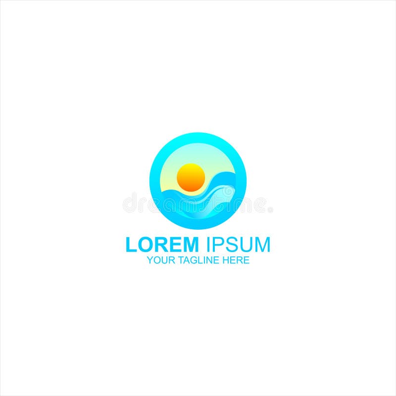 Lorem Ipsum Logo Sea and Sun Icon for Brand Identity with Creative ...