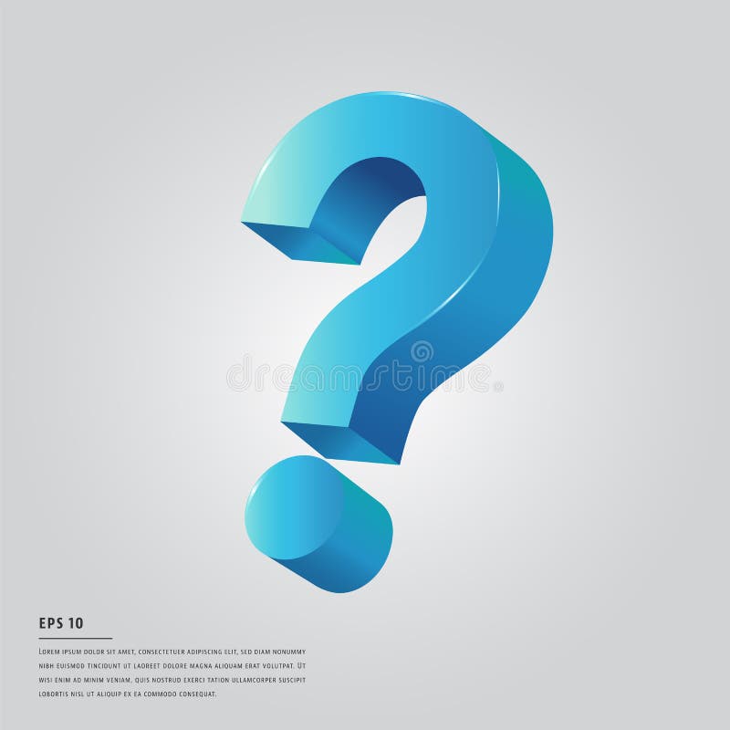 Lorem Ipsum Text with Big Blue Question Mark Stock Vector ...