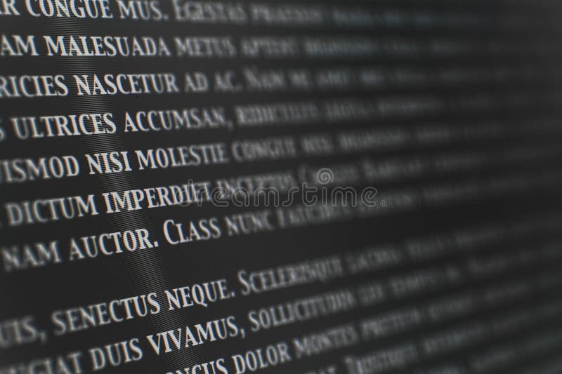 Lorem Ipsum Text on a Computer Screen Stock Image - Image of ...