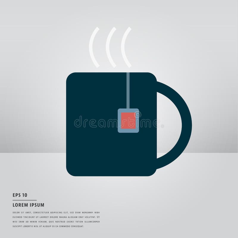Lorem Ipsum Text with Hot Coffee Mug Stock Vector - Illustration of ...