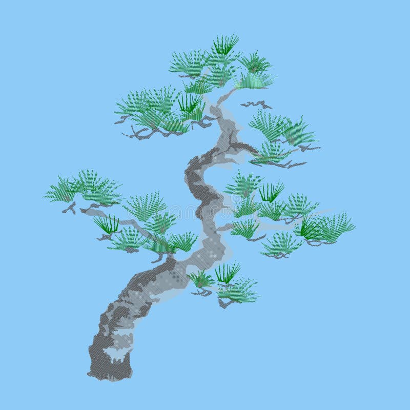 Loric pine, colored image stock illustration. Illustration of landscape ...