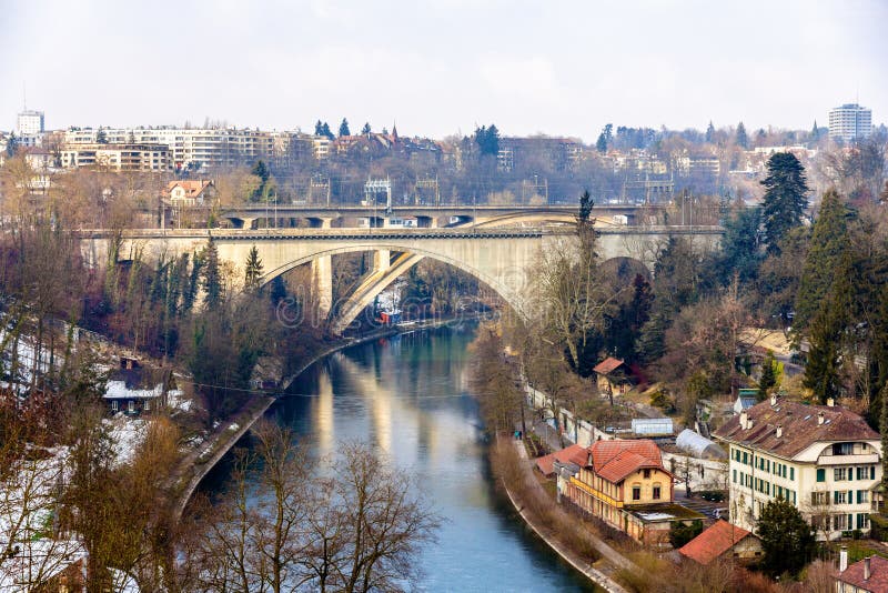 Lorrainebrucke and Lorraineviadukt Bridges in Bern Stock Image - Image ...