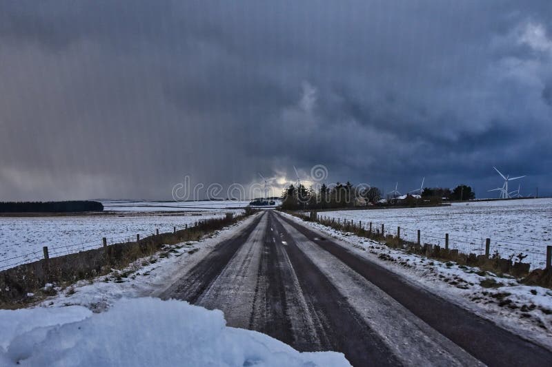 Lorry Come Off Road in Snow Stock Photo - Image of asphalt, snow: 346040580