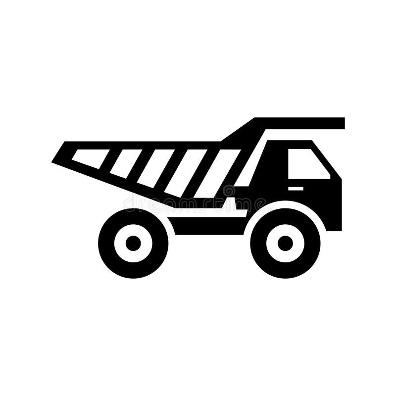 Lorry. Construction Works. Vector Icon. Stock Vector - Illustration of ...