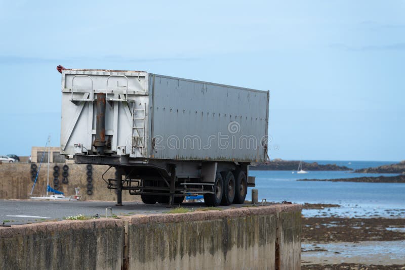 Lorry Container At The Harbour Stock Image - Image of cargo, delivery ...