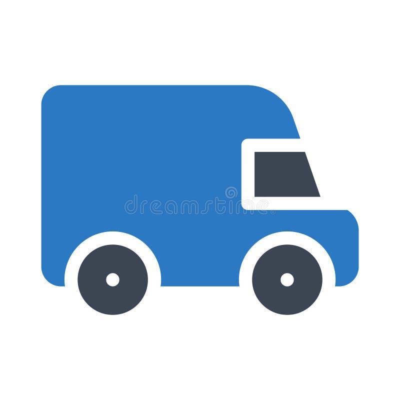 Lorry Glyph Color Flat Vector Icon Stock Illustration - Illustration of ...