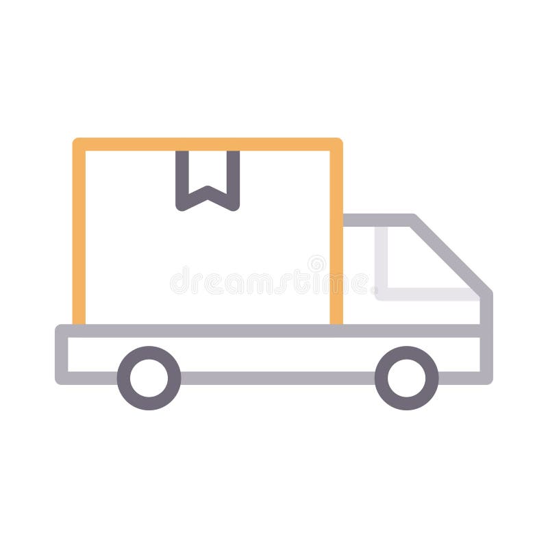 Lorry Vector Color Line Icon Stock Vector - Illustration of design ...