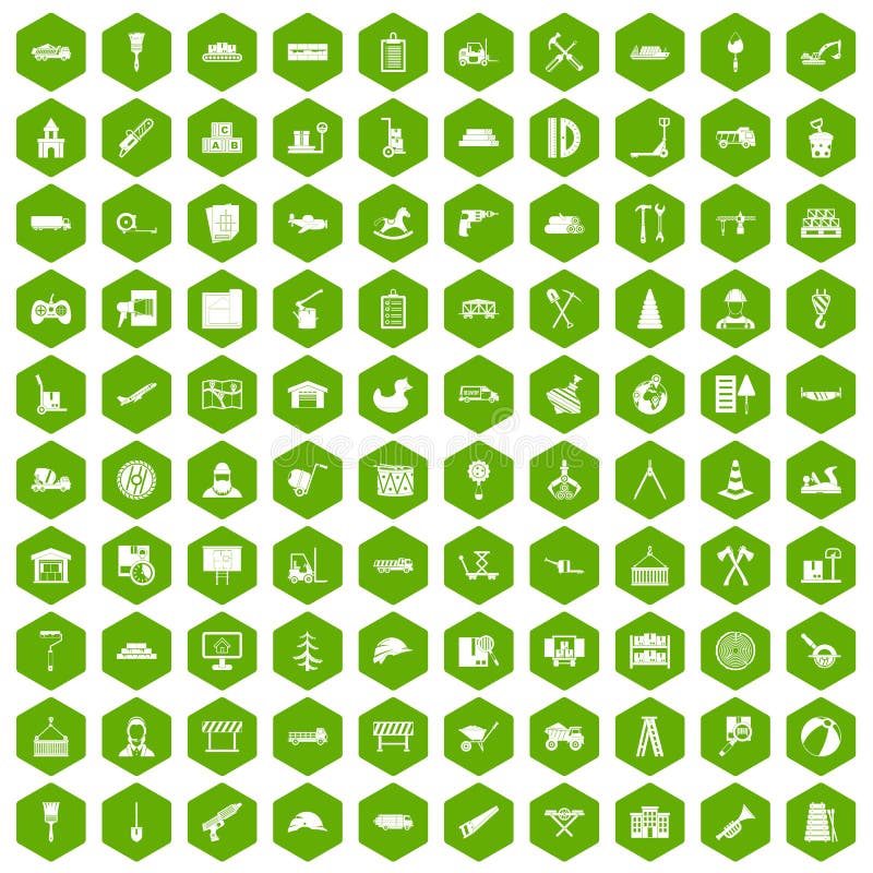 100 Lorry Icons Hexagon Green Stock Vector - Illustration of airplane ...