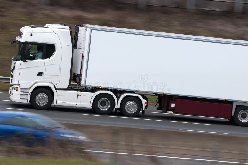 Lorry in Motion on the Motorway Stock Image - Image of fridge, blank ...