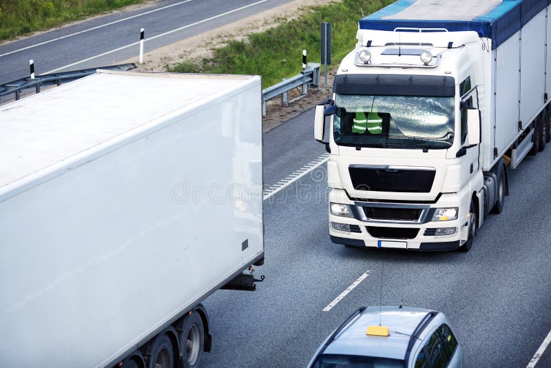 Lorry Moving on Sunny Evening Stock Image - Image of logistic, shipment ...