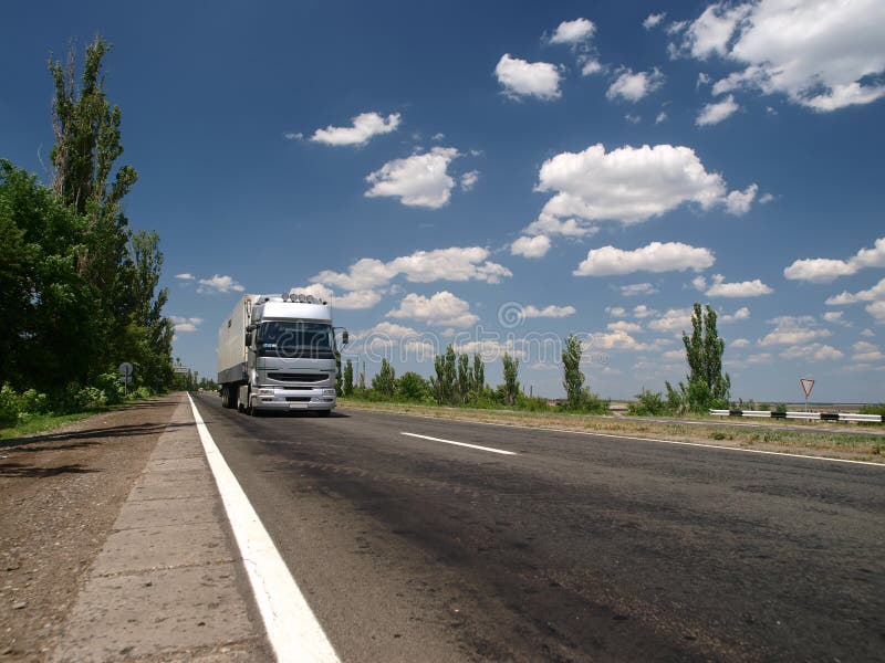 The lorry on a road stock image. Image of cargo, asphalt - 9855273