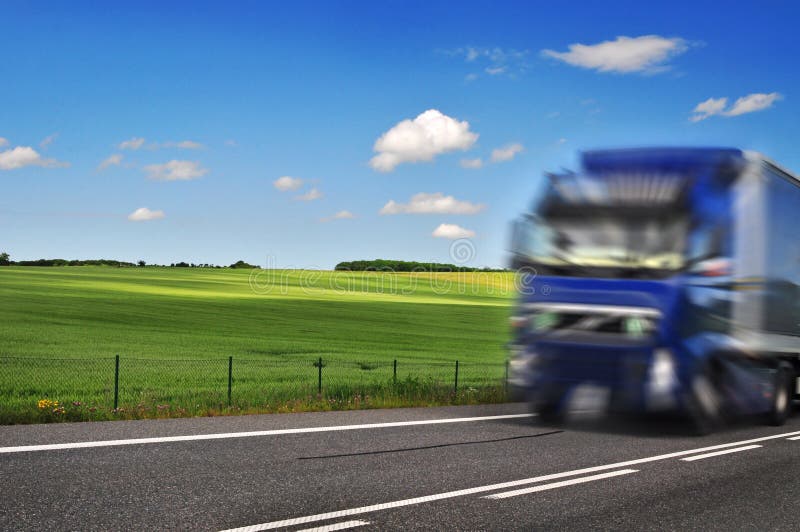 The lorry on a road stock image. Image of cargo, asphalt - 9855273