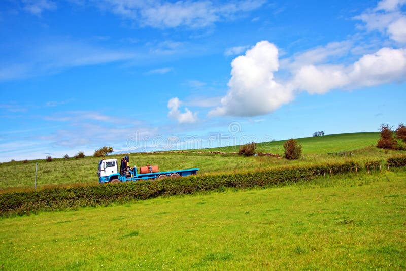 A lorry on the rural road stock photo. Image of fast - 20972916