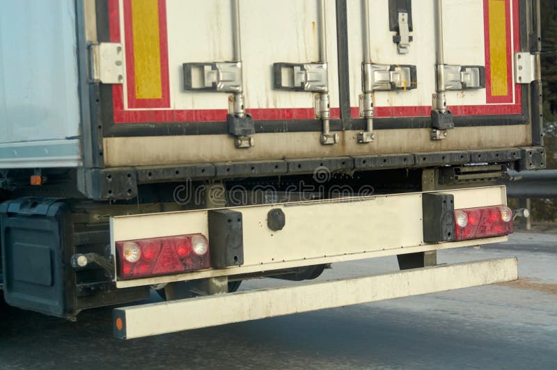 Lorry or Semi-Truck Driving on Motorway Stock Photo - Image of trailer ...