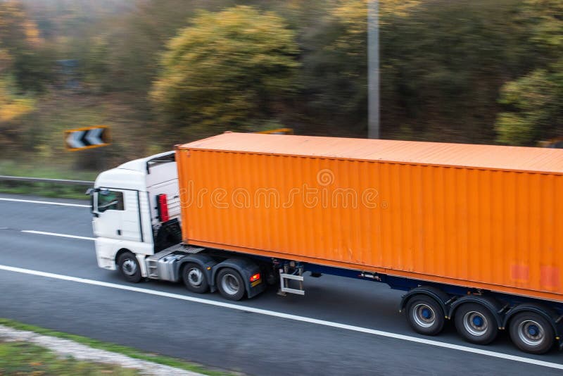 Shipping Container and Lorry Stock Image - Image of europe, england ...