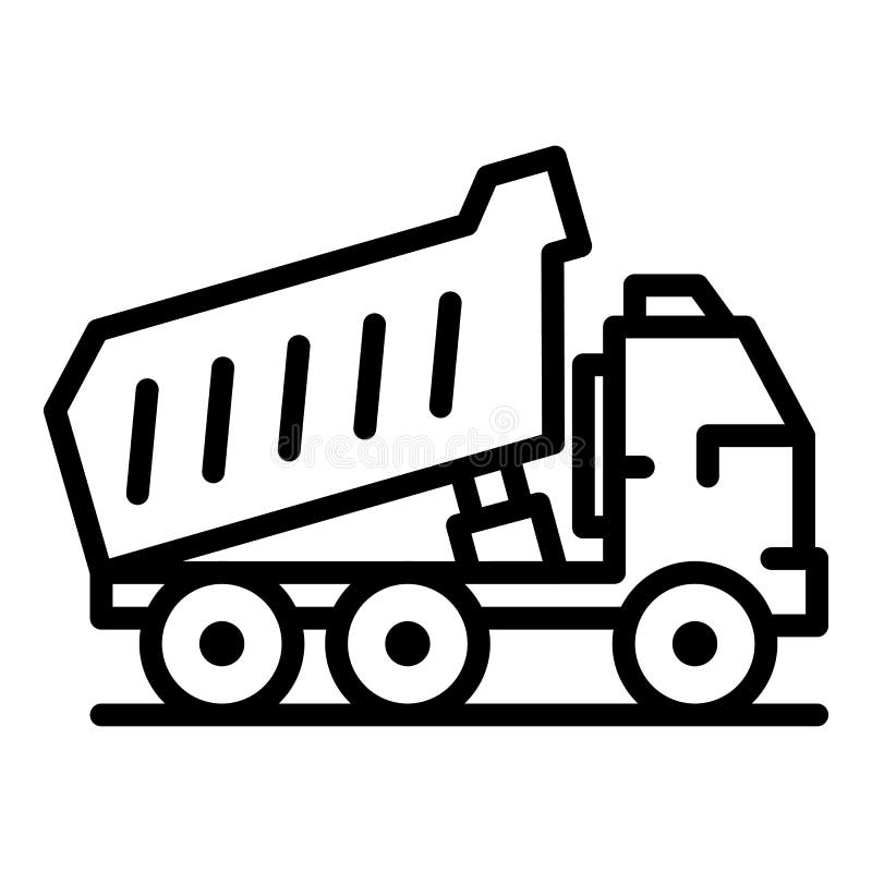 Tipper Outline Vector Icon. Thin Line Black Tipper Icon, Flat Vector ...