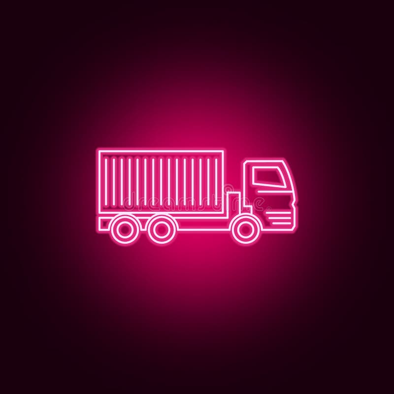 Lorry with a Trailer Neon Icon. Elements of Transport Set. Simple Icon ...