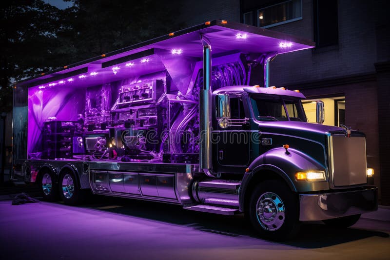 Lorry Truck with Multimedia Adjustable Electronics. Generative AI Stock ...