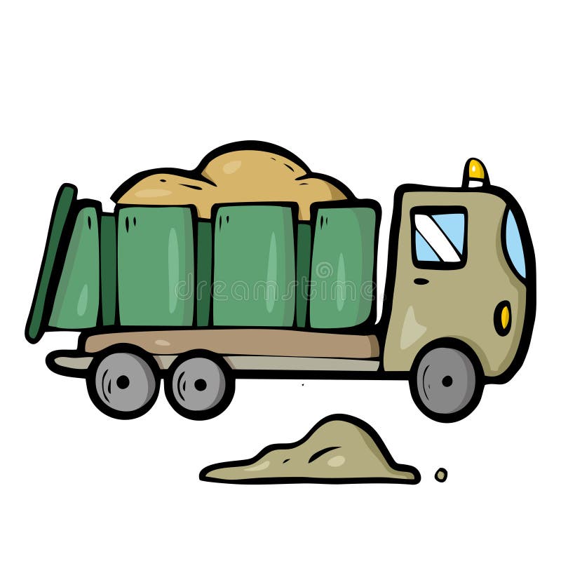 Lorry on White Background Cute Cartoon Transport. Stock Vector ...