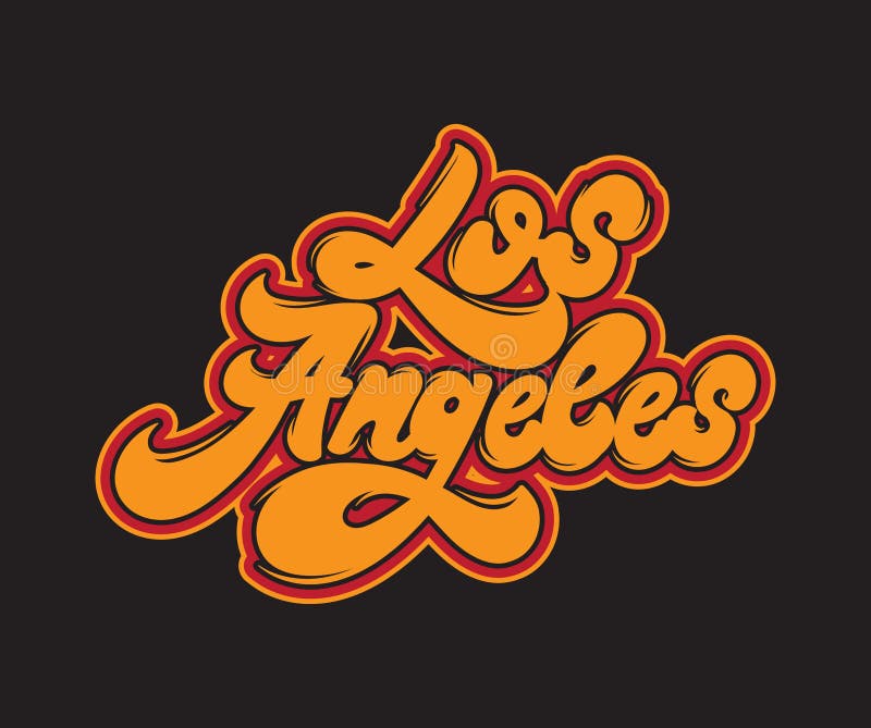 Los Ángeles Letras Manuscritas Del Vector Ilustración del Vector ...