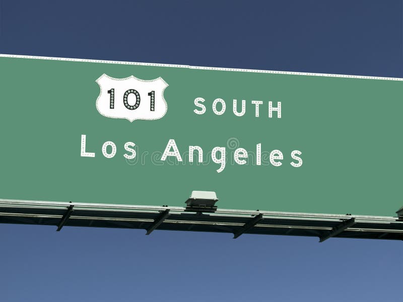 Los Angeles 101 Freeway Sign Stock Image - Image of angeles, highway ...