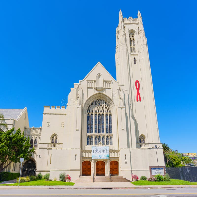 Los Angeles, California - April 10, 2024: Hollywood United Methodist ... Los Angeles, California - April 10, 2024: Hollywood United Methodist ...