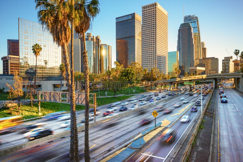 Los Angeles Freeway Traffic Stock Photo - Image of city, road: 236316738
