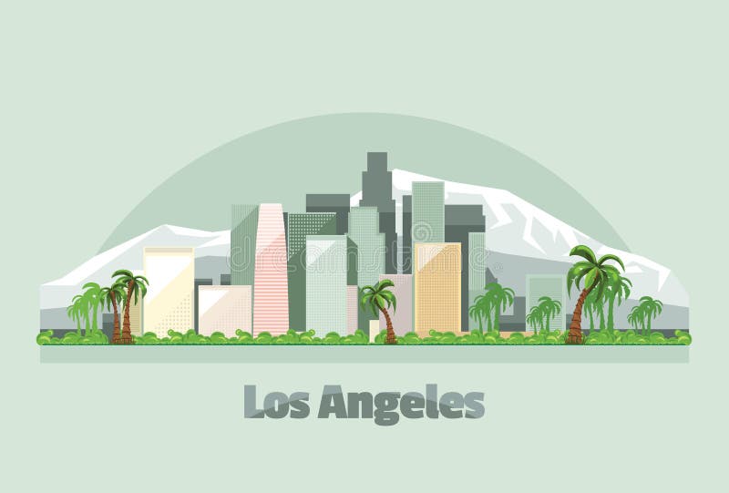 Angeles Cartoon Los Skyline Stock Illustrations – 231 Angeles Cartoon ...