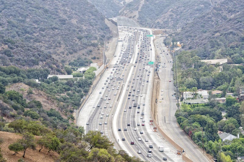 Los Angeles Congested Highway Stock Photo - Image of merging, freeway ...