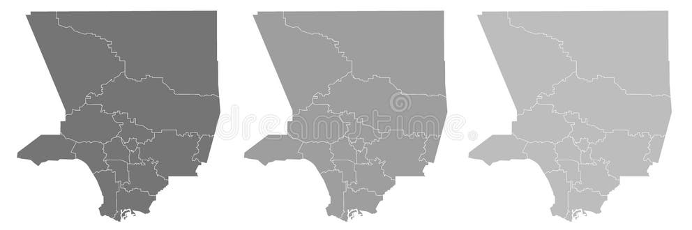 Los Angeles County Administrative Map Set Stock Illustration ...