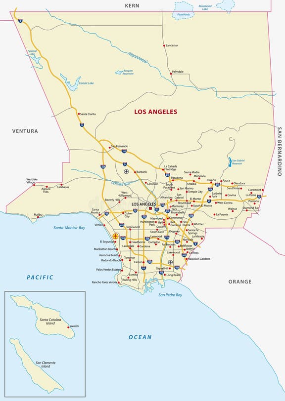 Los Angeles Border Outline Stock Illustrations – 238 Los Angeles Border ...